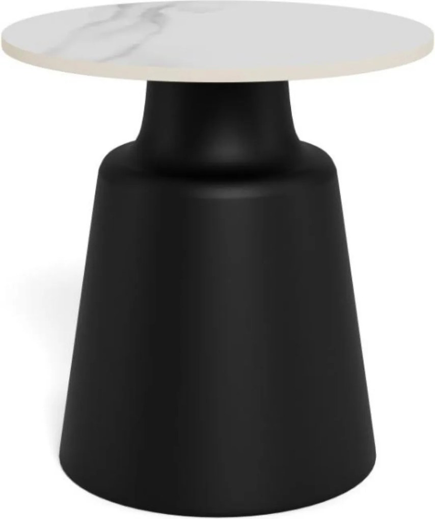 Konferenční stolek Santorini 45 cm černý/mramorově bílý