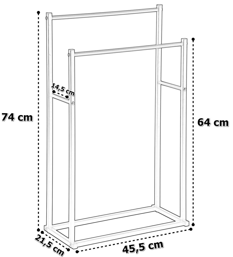 Věšák na ručníky se 2 rameny TORMES černý