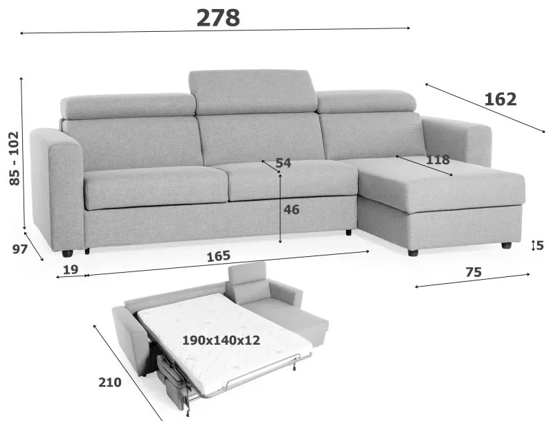 Rohová sedací souprava TAVOLA s rozkladem na každodenní spaní, žlutá (penelope 08)