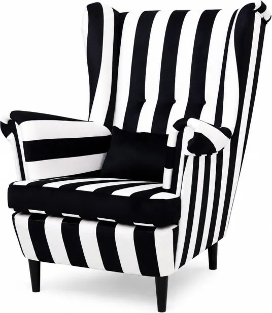 Kupžidle Křeslo ušák VISBY – masiv, látka, pet friendly, zebra