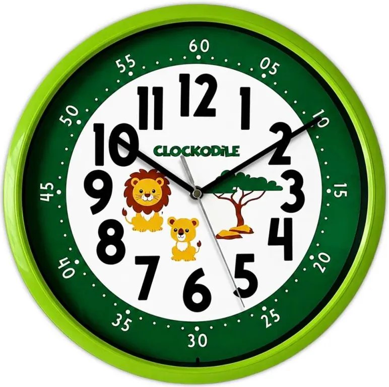 CLOCKODILE Zelené dětské hodiny LEV A LVÍČE - 3 ROKY ZÁRUKA! CCS3001