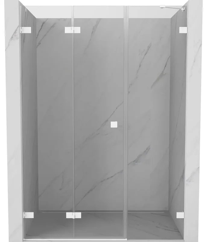 Mexen Lunar-F skládací sprchové dveře levé 110 cm, transparentní, bílé - 836S-110-050-20-00-L