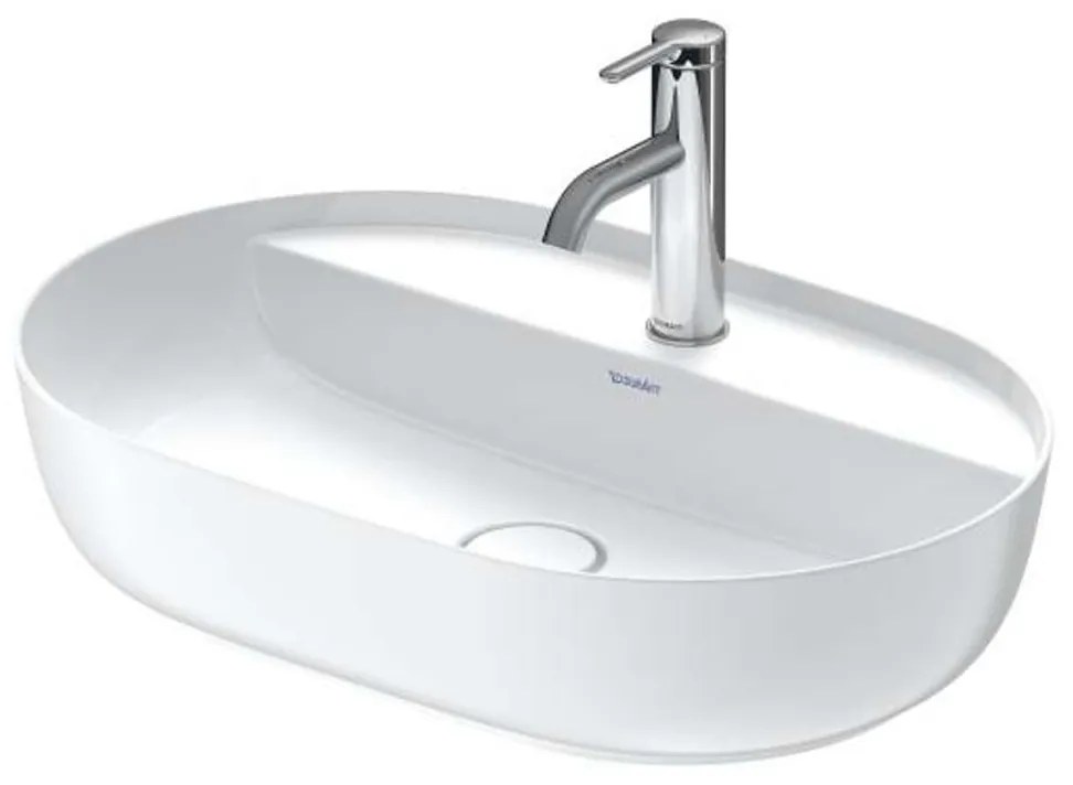 Duravit Luv - Umyvadlo na desku, 60x40 cm, bez přepadu, s otvorem pro baterii, WonderGliss, bílá/matná bílá 03806026001