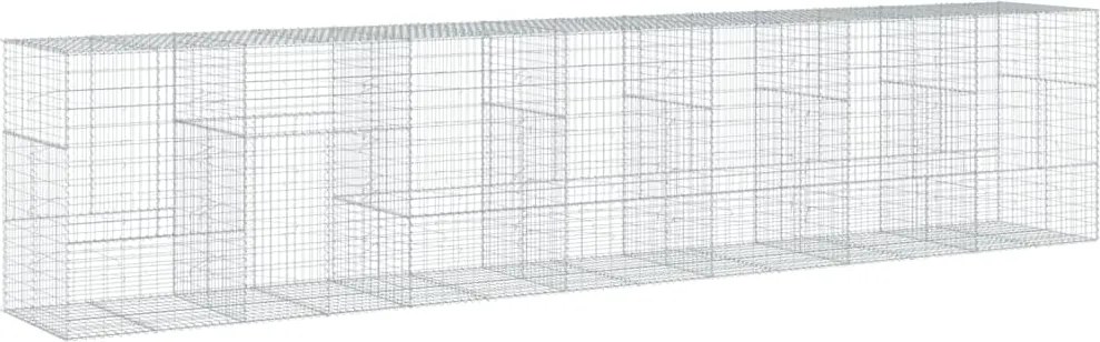 Gabionový koš s víkem 700 x 100 x 150 cm pozinkované železo 3295219