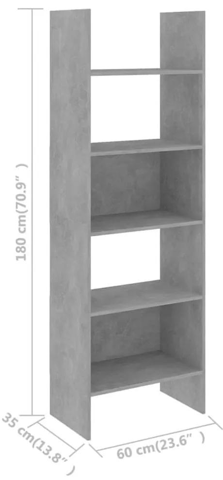 Petromila Knihovna betonově šedá 60 x 35 x 180 cm dřevotříska