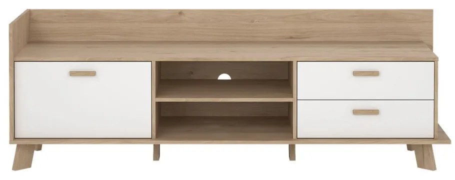 Bílý/v přírodní barvě TV stolek v dekoru dubu 182x62x51 cm Ikast – Tvilum