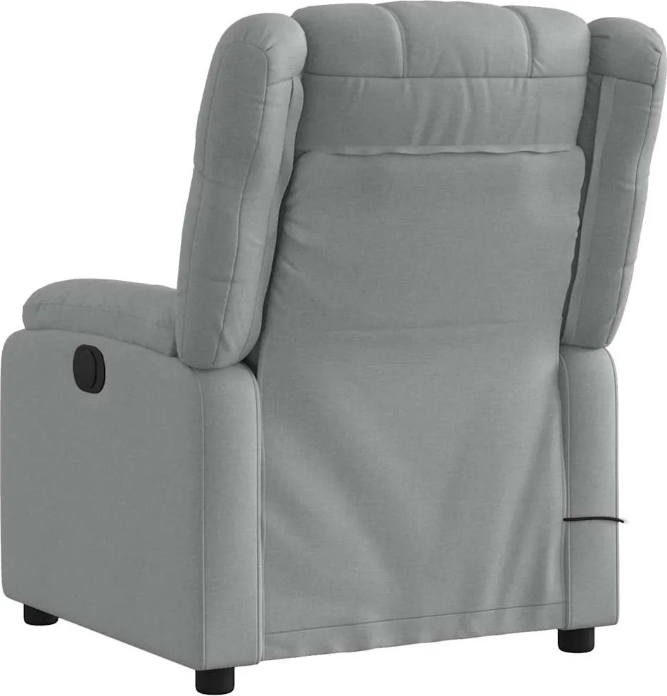 Elektrické masážní polohovací křeslo světle šedé textil 3205190