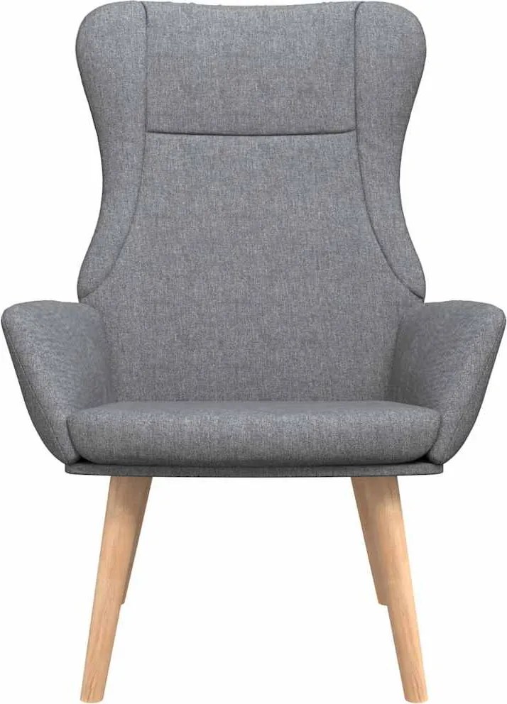 Relaxační křeslo světle šedé textil 341394