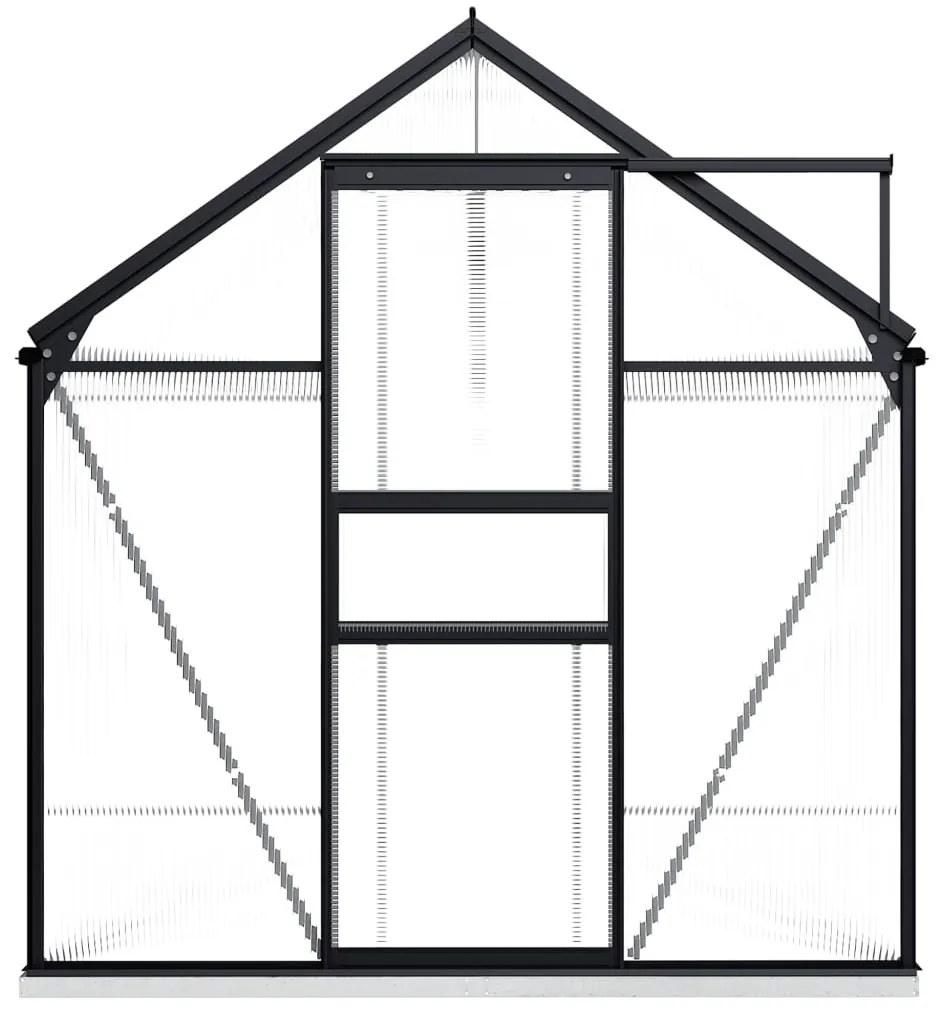 Skleník s podkladovým rámem antracitový hliník 7,03 m² - Default Title