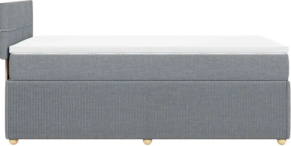 Box spring postel s matrací světle šedá 90x200 cm textil 3287339