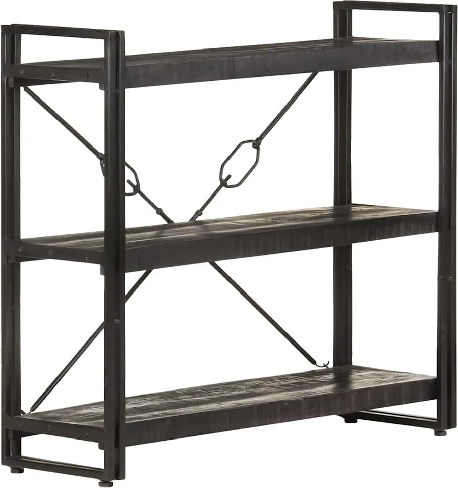 Knihovna se 3 policemi 90 x 30 x 80 cm masivní mangovník 320627