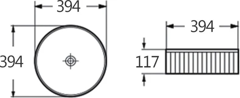 Mexen Grovo, rýhované umyvadlo na desku 39 × 39 cm, bílá, 22303900