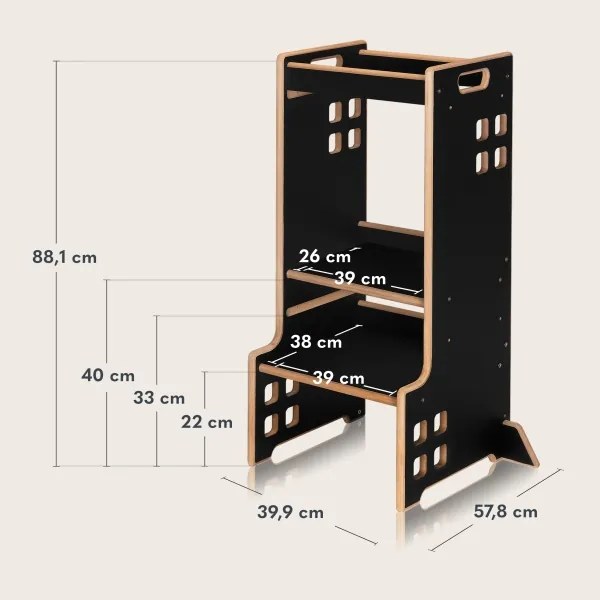 Lionelo - Učící věž CASS Black Onyx