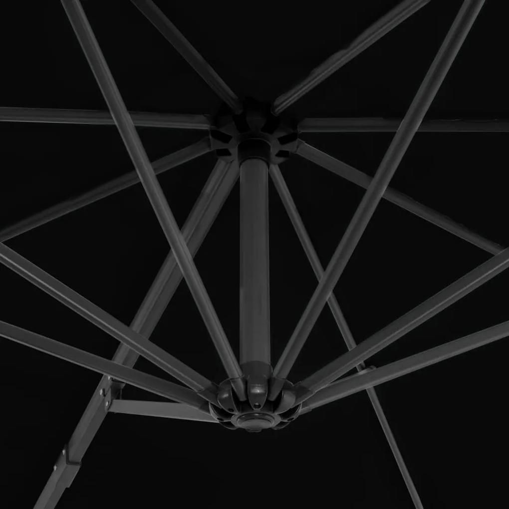 Konzolový slunečník s hliníkovou tyčí černý 300 cm,  46988