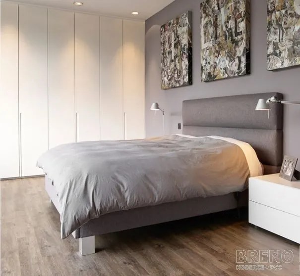 Breno PVC TRENTO Stock Oak 666M – tmavě hnědé dřevo, šíře 200 cm