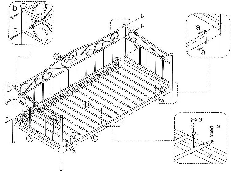 Casarredo - Komfort nábytek Kovová postel BIRMA 90x200, černá