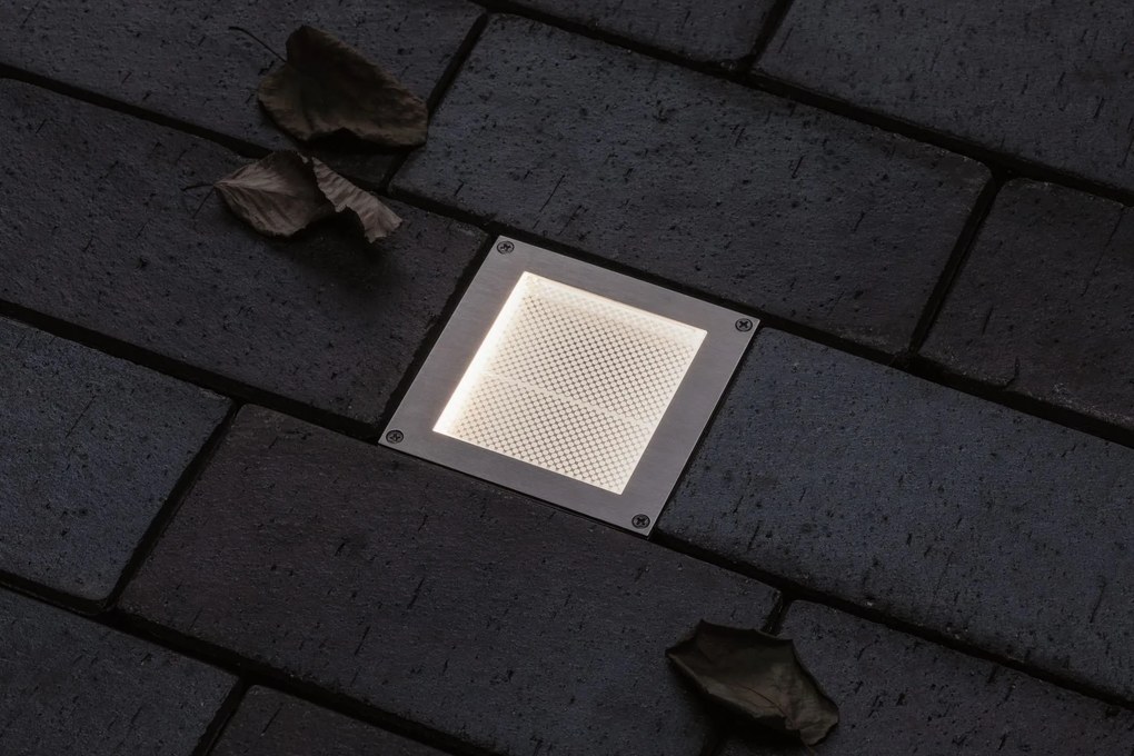 P 94336 Venkovní zemní svítidlo Brick 100 x 100 x 38 mm IP67 0,8W kov/ocel pohybové čidlo - PAULMANN