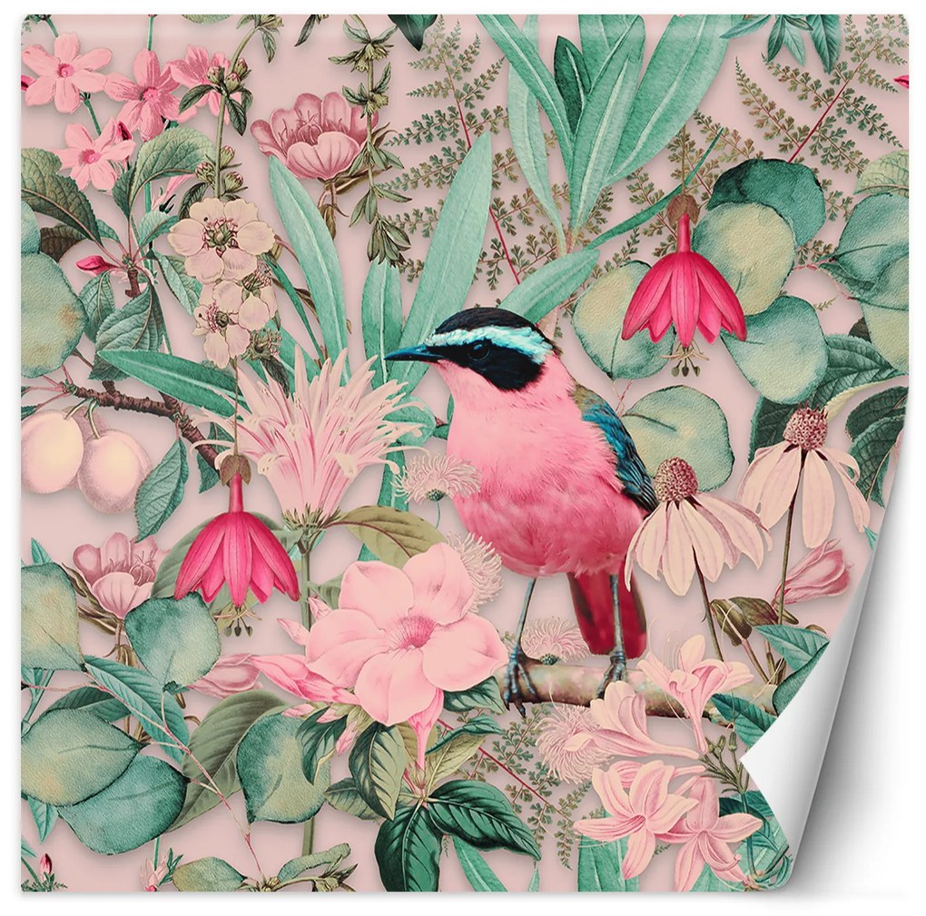 Gario Fototapeta Růžový pták a příroda - Andrea Haase Materiál: Vliesová, Rozměry: 100 x 100 cm