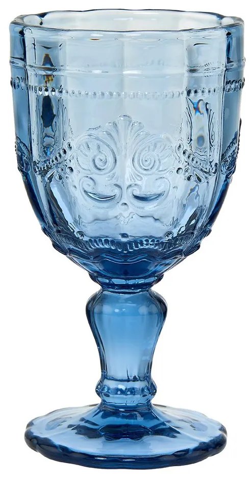VICTORIAN Sklenice na stopce - modrá