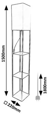 Brilagi - Stojací lampa s poličkami GRADUS 1xE27/40W/230V 150 cm šedá/béžová