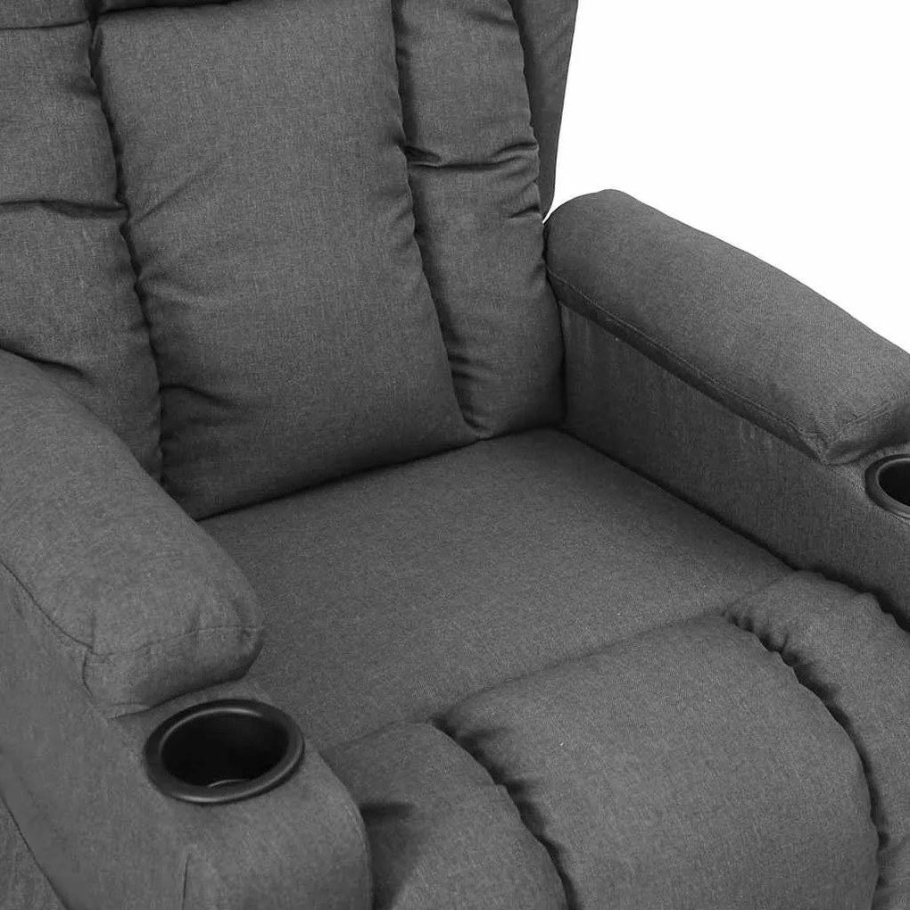 Polohovací křeslo světle šedé textil 339048