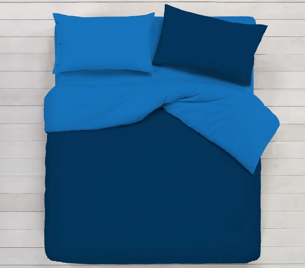 Gipetex Natural Dream Italské povlečení 100% bavlna Doubleface světle/tmavě modrá - 220x200 / 70x90 cm