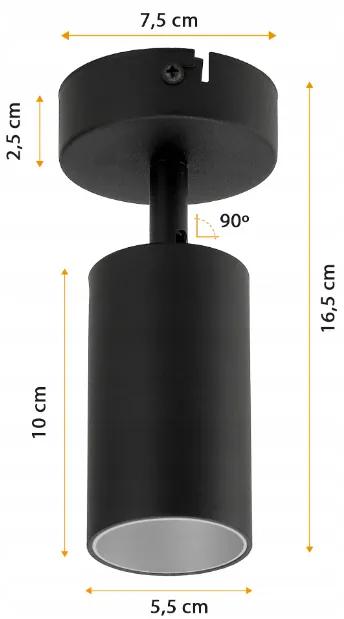 BERGE LED stropní svítidlo VIKI SILVER - 1xGU10 - černé