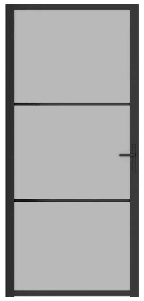 Interiérové dveře 93 x 201,5 cm černé matné sklo a hliník