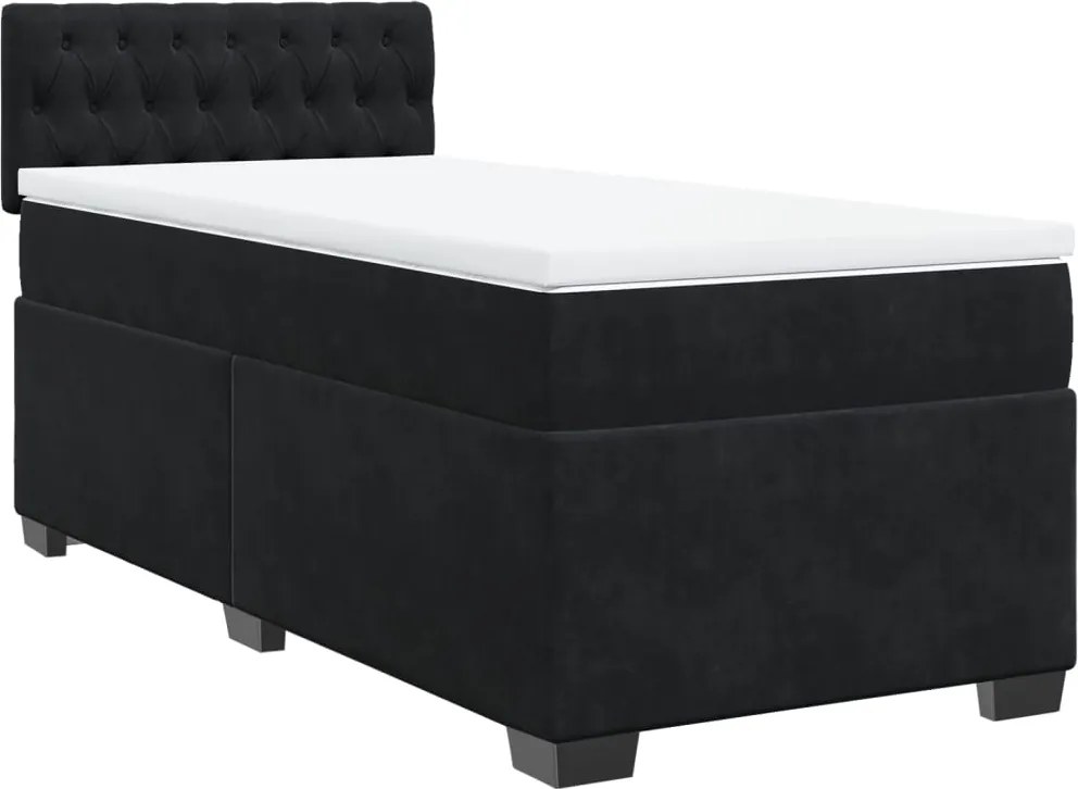 Box spring postel s matrací černá 90x190 cm samet 3288494