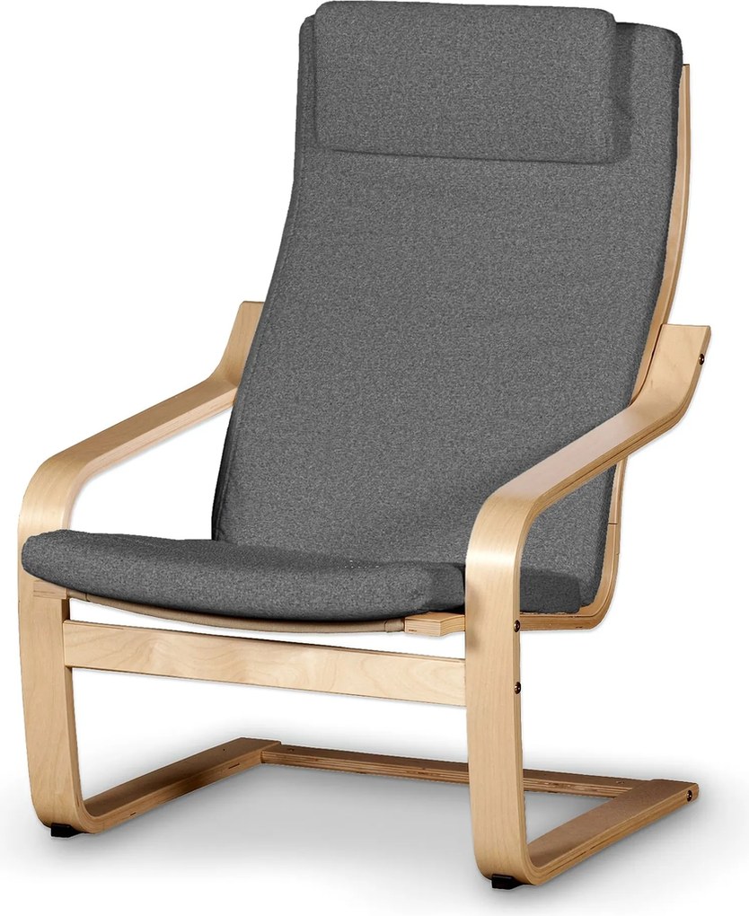Sedák na křeslo IKEA Poäng II barva šedá látka pletený vzor