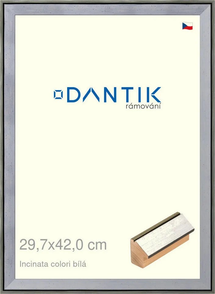 DANTIK rámeček 29,7x42 | INCLINATA colori Bílá (Plexi Čiré)