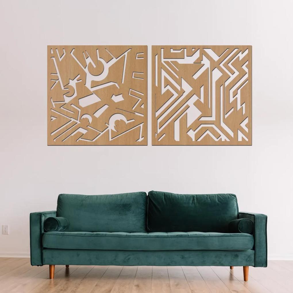 dřevo života Dřevěný panel na zeď LINIE Barevný vzor: Bílá, Rozměry (cm): 120x60