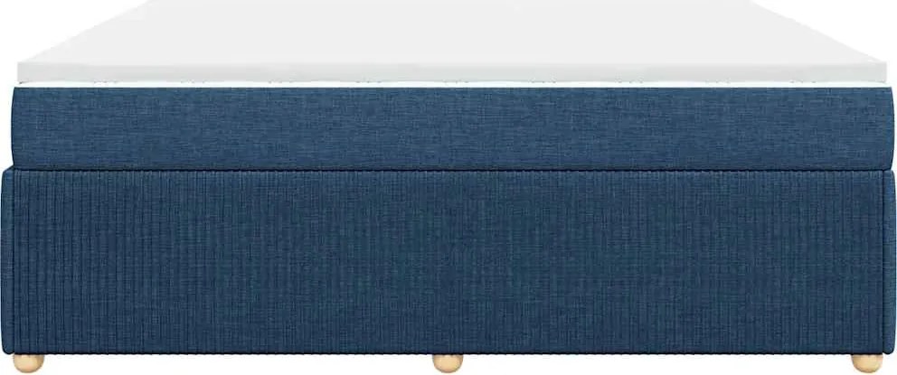 Box spring postel s matrací modrá 200x200 cm textil 3285601