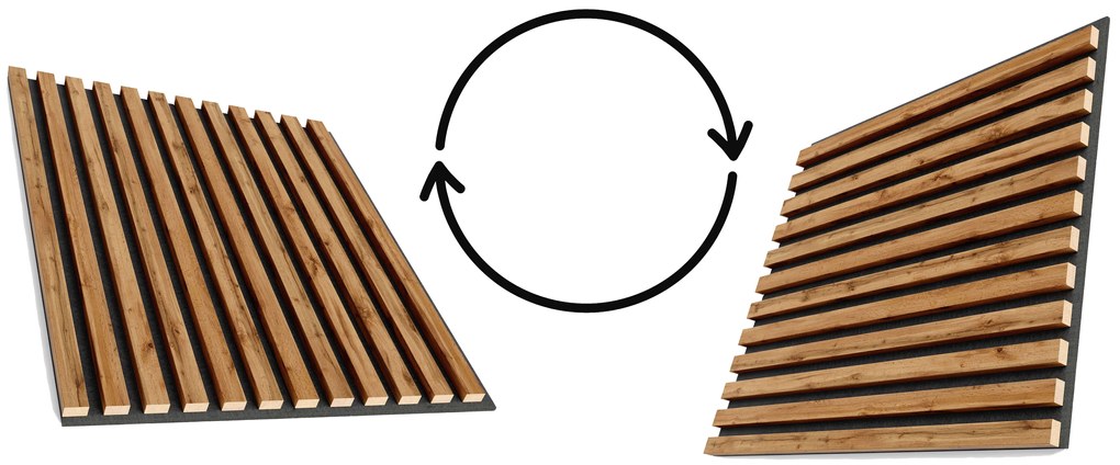 Lameo Akustický panel 3D na filcu - dub wotan 60x60cm