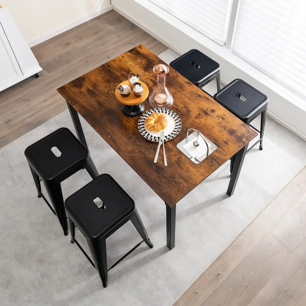Costway Sada 4 of bar stools with footrest can hold up to 150 kg. Stohovatelné