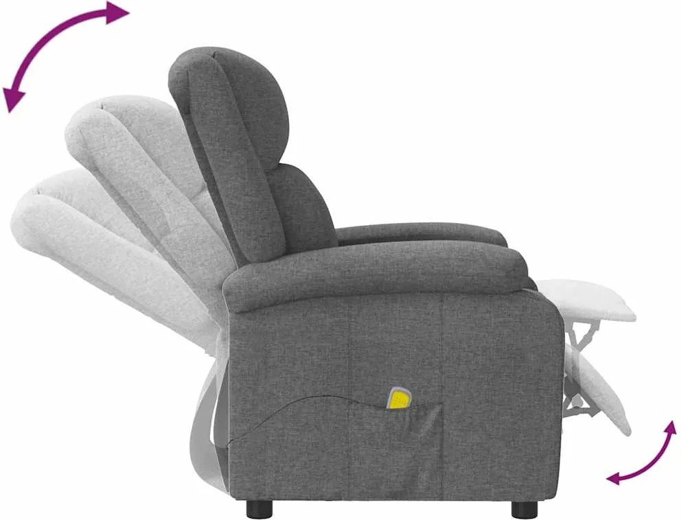 Masážní křeslo tmavě šedé textil 340937