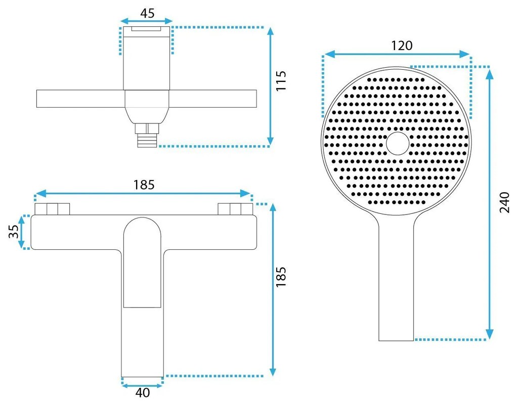 Nástěnná vanová baterie REA AVALON, chrom