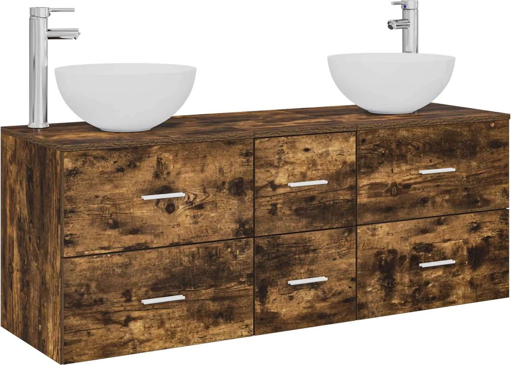 Sada koupelnových skříněk 3 ks Kouřový dub 49,5 x 41 x 64,5 cm 3405815