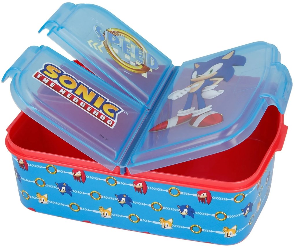 Multibox na svačinu Ježek Sonic se 3 přihrádkami