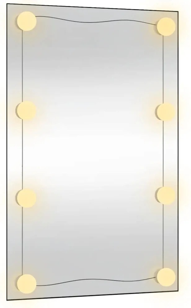 Nástěnné zrcadlo s LED osvětlením 50 x 80 cm sklo obdélníkové 3189156