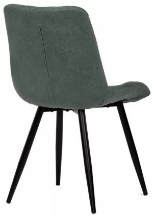Jídelní židle zelená látka nohy černý kov CT-382 GRN2