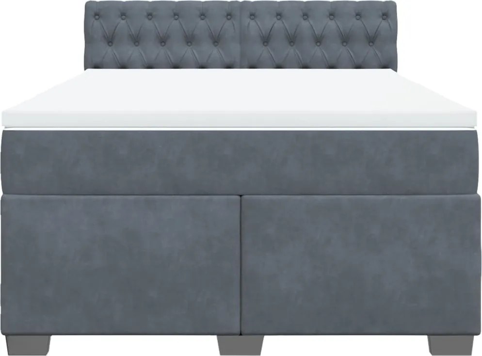 Box spring postel s matrací tmavě šedá 140x200 cm samet 3288637