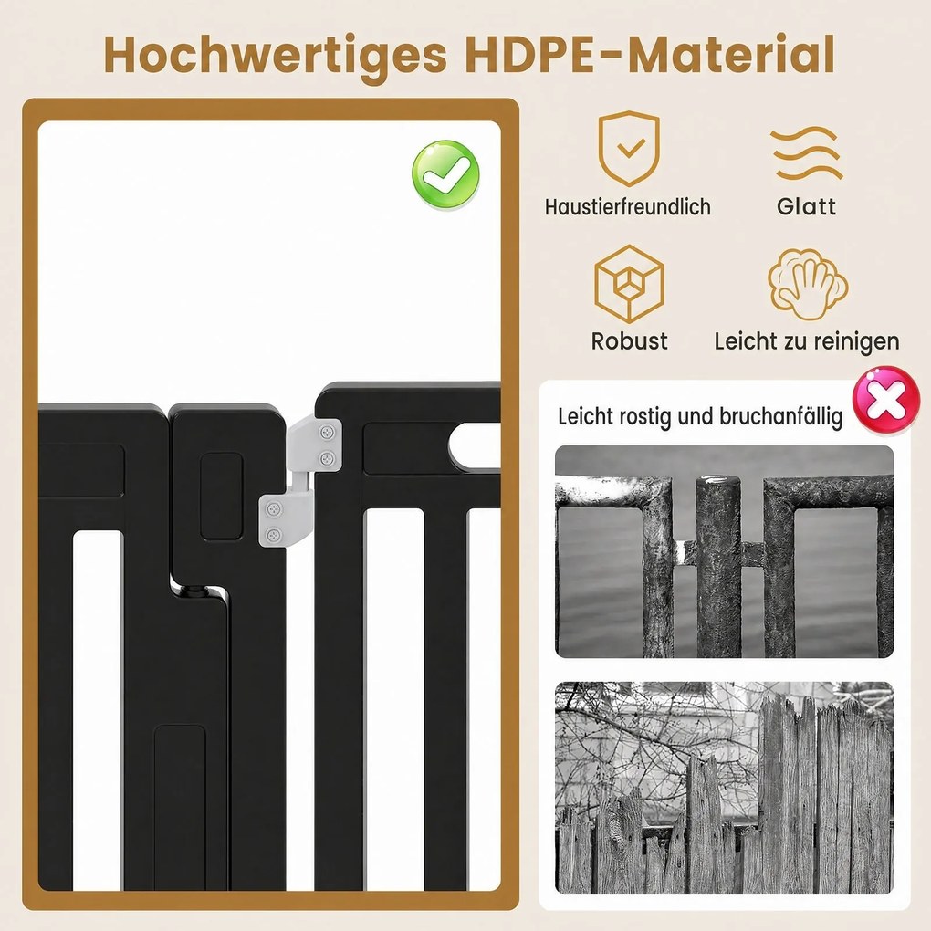 Costway Skládací ohradník pro psy z HDPE s 8 panely a uzamykatelnými dvířky
