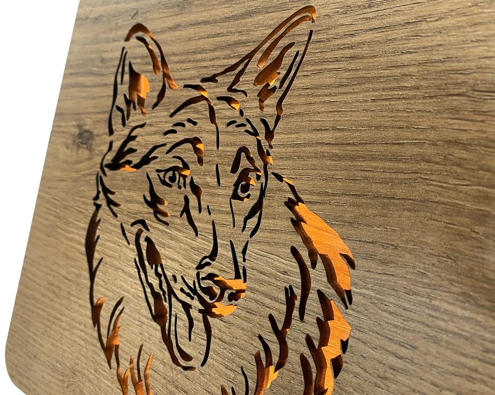 Li-Go "Německý Ovčák" lampa 19x19cm provedení povrchu: jedle