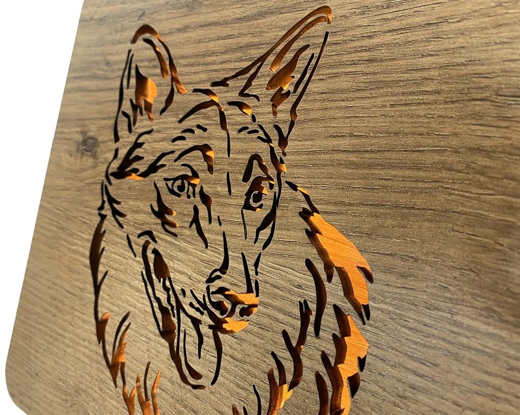 Li-Go "Německý Ovčák" lampa 19x19cm provedení povrchu: ořech