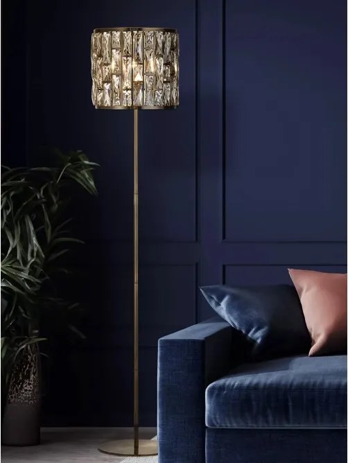 Searchlight EU6589AB Stojací lampa glamour BIJOU patina