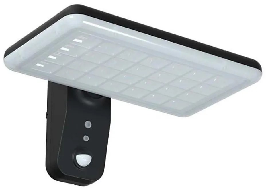 LED Solární nástěnné svítidlo se senzorem LED/15W/3,2V 4000K/6000K IP65 černá