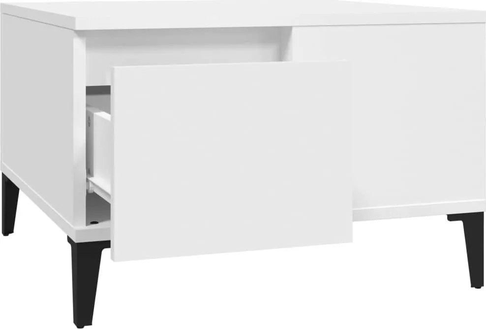 vidaXL Konferenční stolek 55 x 55 x 36,5 cm kompozitní dřevo [821084] Barva: Bílá
