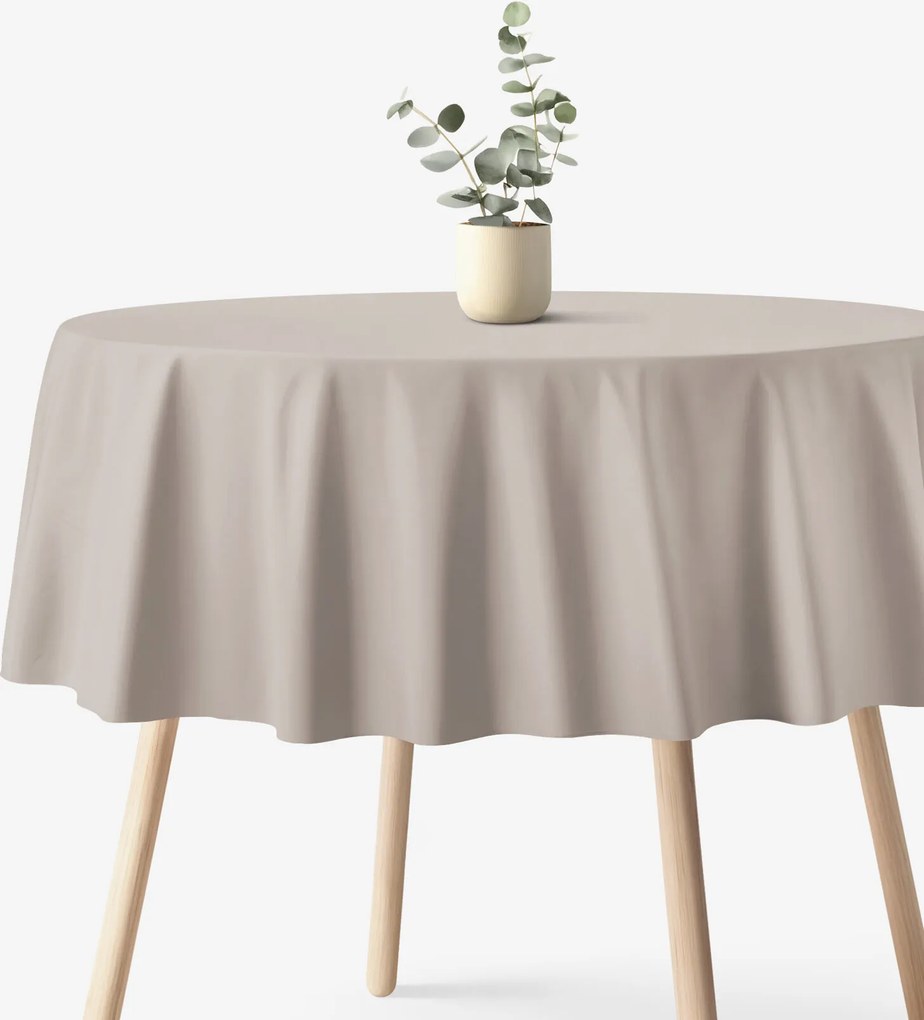 Goldea kulatý ubrus 100% bavlněné plátno - šedohnědý Ø 120 cm