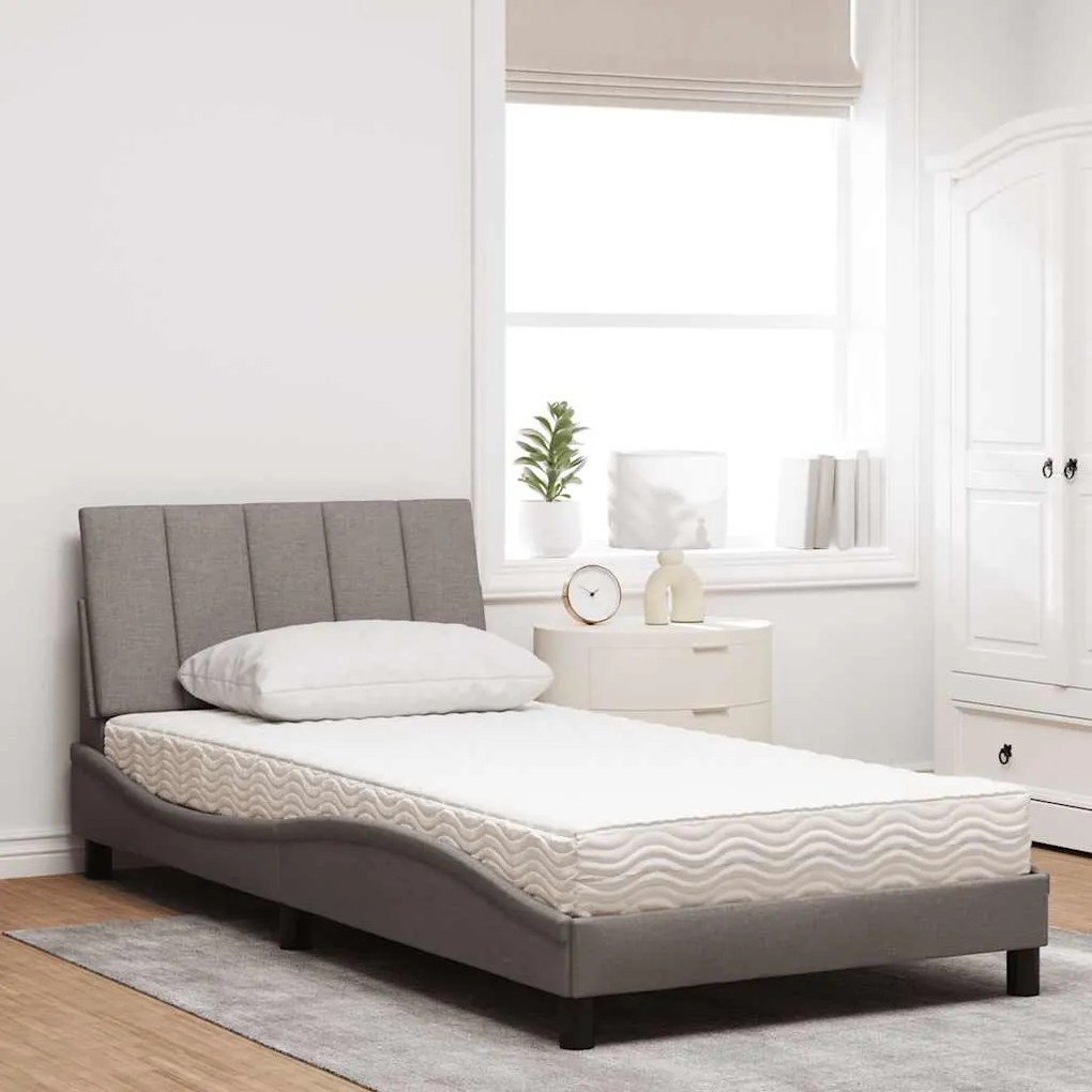 Postel s matrací Hanko taupe 100 x 200 cm textil 3310514